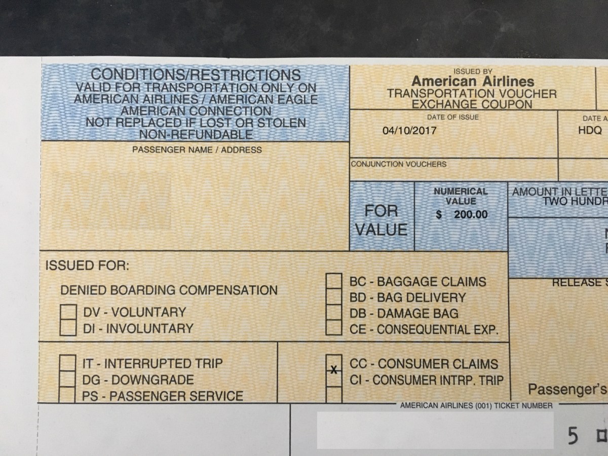 How to use an American compensation voucher – Mister Airmiles